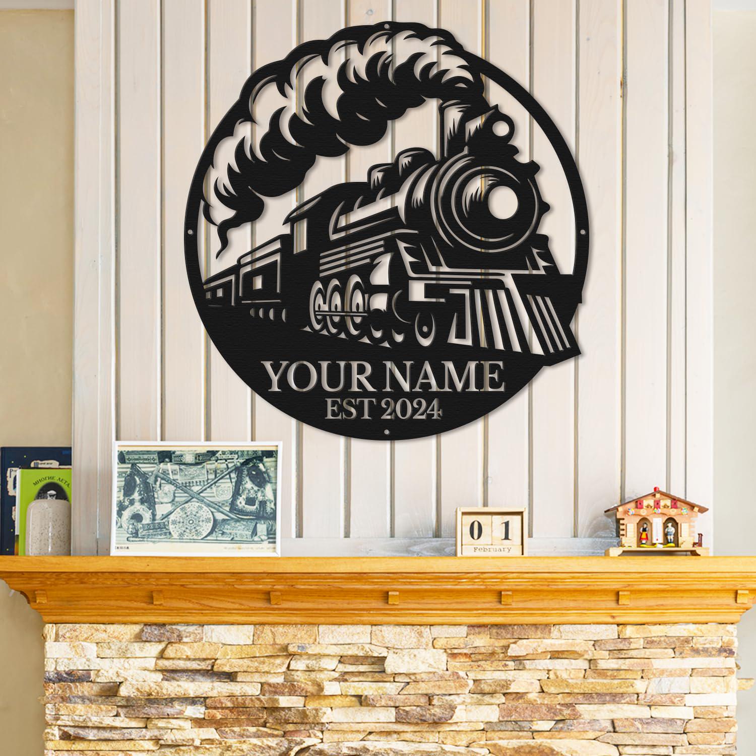 Personalized Trains Name Metal Wall Art: Custom Train Enthusiast Decor ...