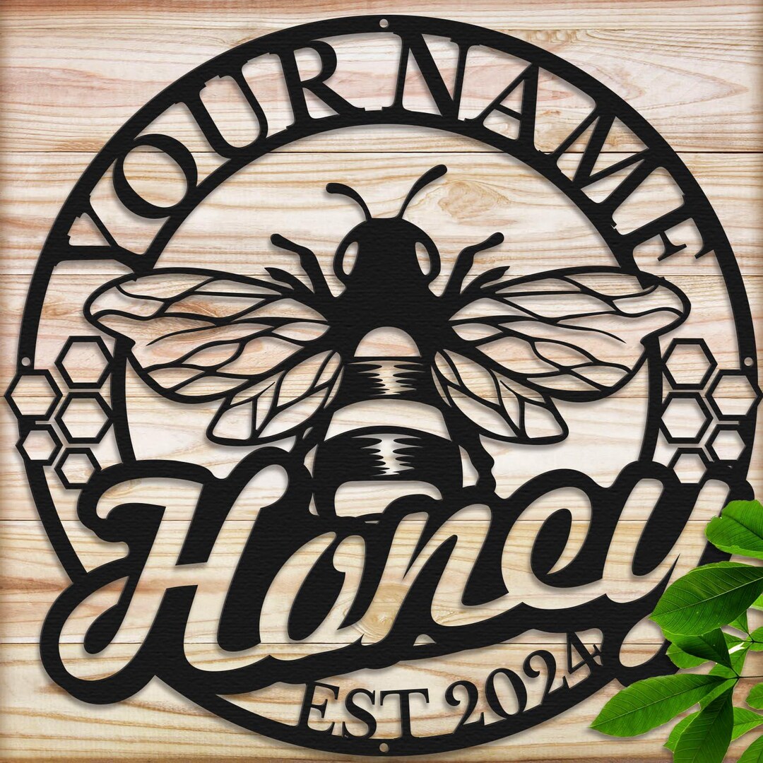 Personalized Honey Bee Metal Sign: Custom Name Art Decor - Etsy