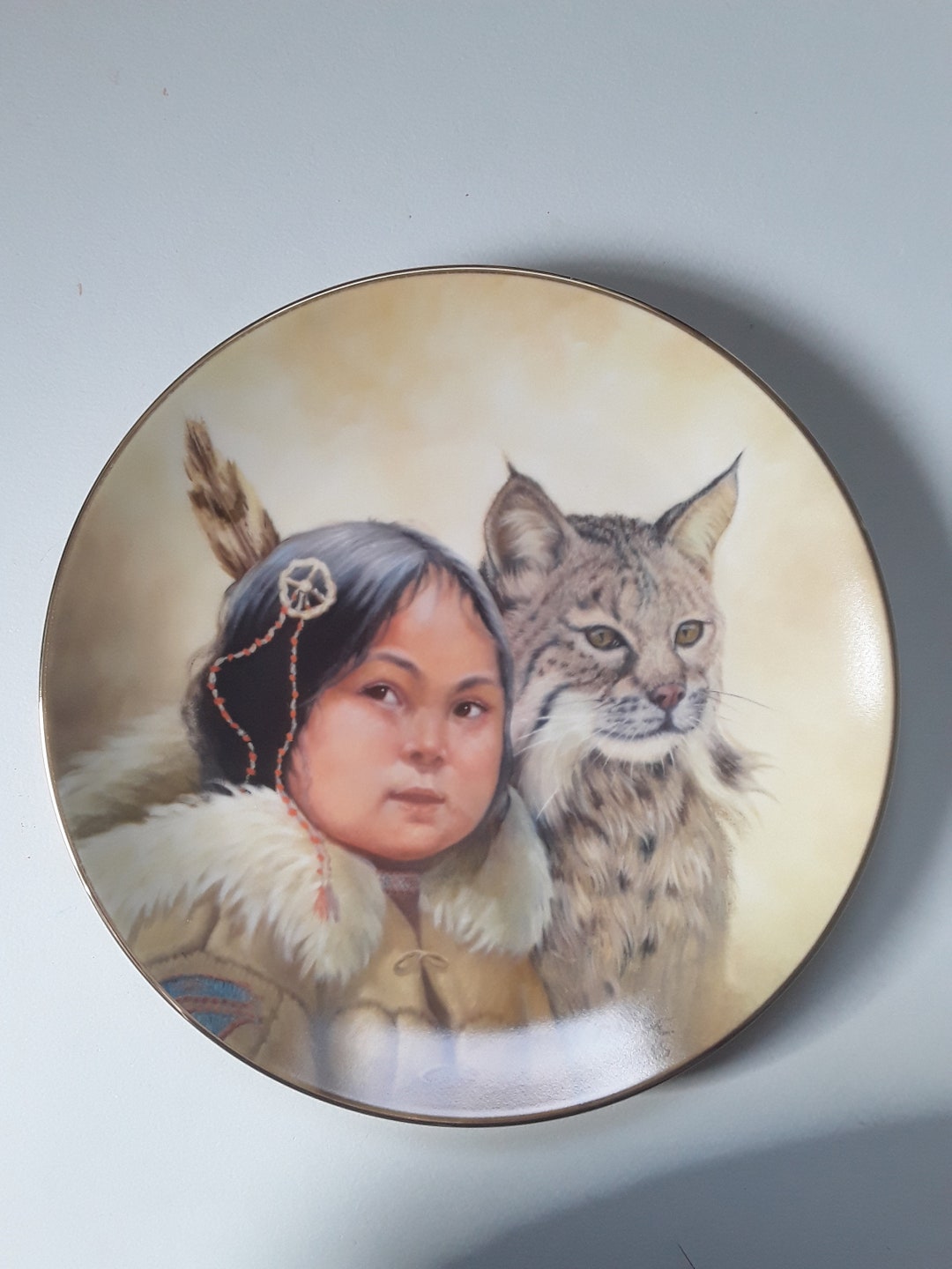 Native American Collector Plate 1986 winter Scouts - Etsy