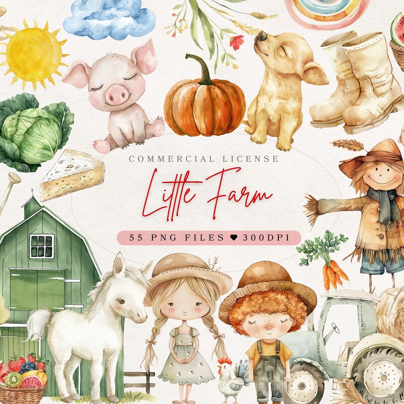 Farm Clipart - Etsy