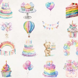 Rainbow Clipart Birthday Party Clipart Rainbow Decor, Rainbow Birthday ...