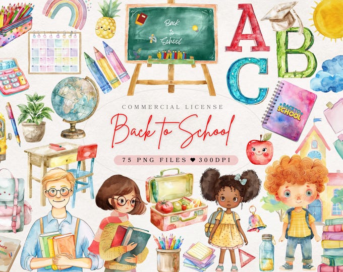 Teachers Clipart Bundle, Animals Reading, Back to School Clipart Bundle ...
