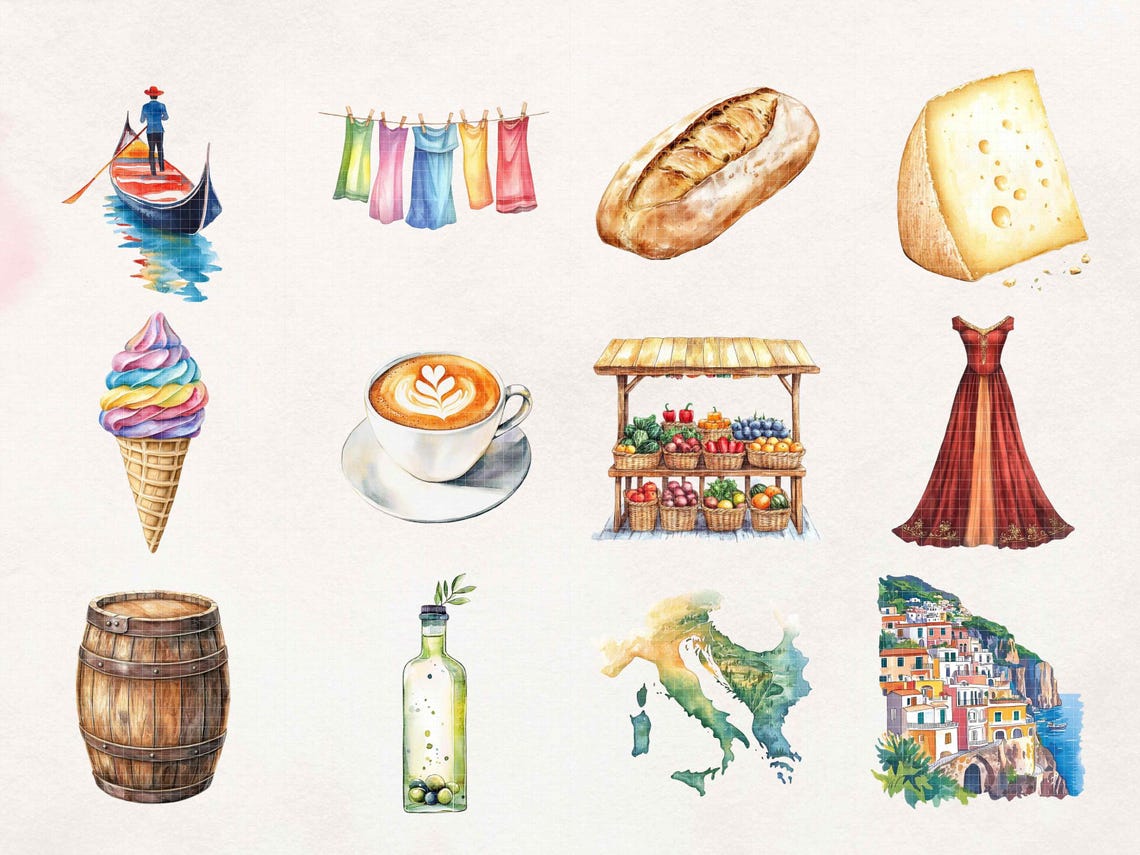 Watercolor Italy Clipart Italian Landmark Italian Architecture PNG ...