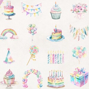 Rainbow Clipart Birthday Party Clipart Rainbow Decor, Rainbow Birthday ...
