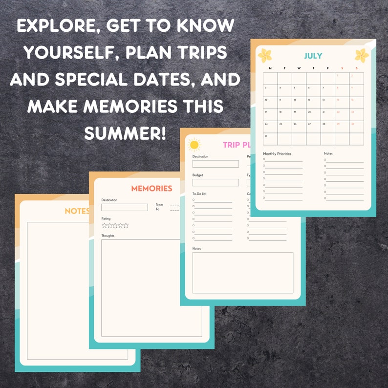 Editable 2024 Summer Planner, Printable Summer Task Planner, Bucket List, Summer Calendar ...