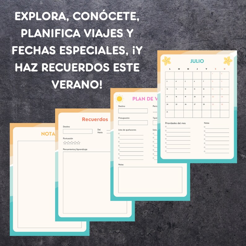 Editable Printable 2024 Summer Planner Spanish, Summer Calendar, Summer ...