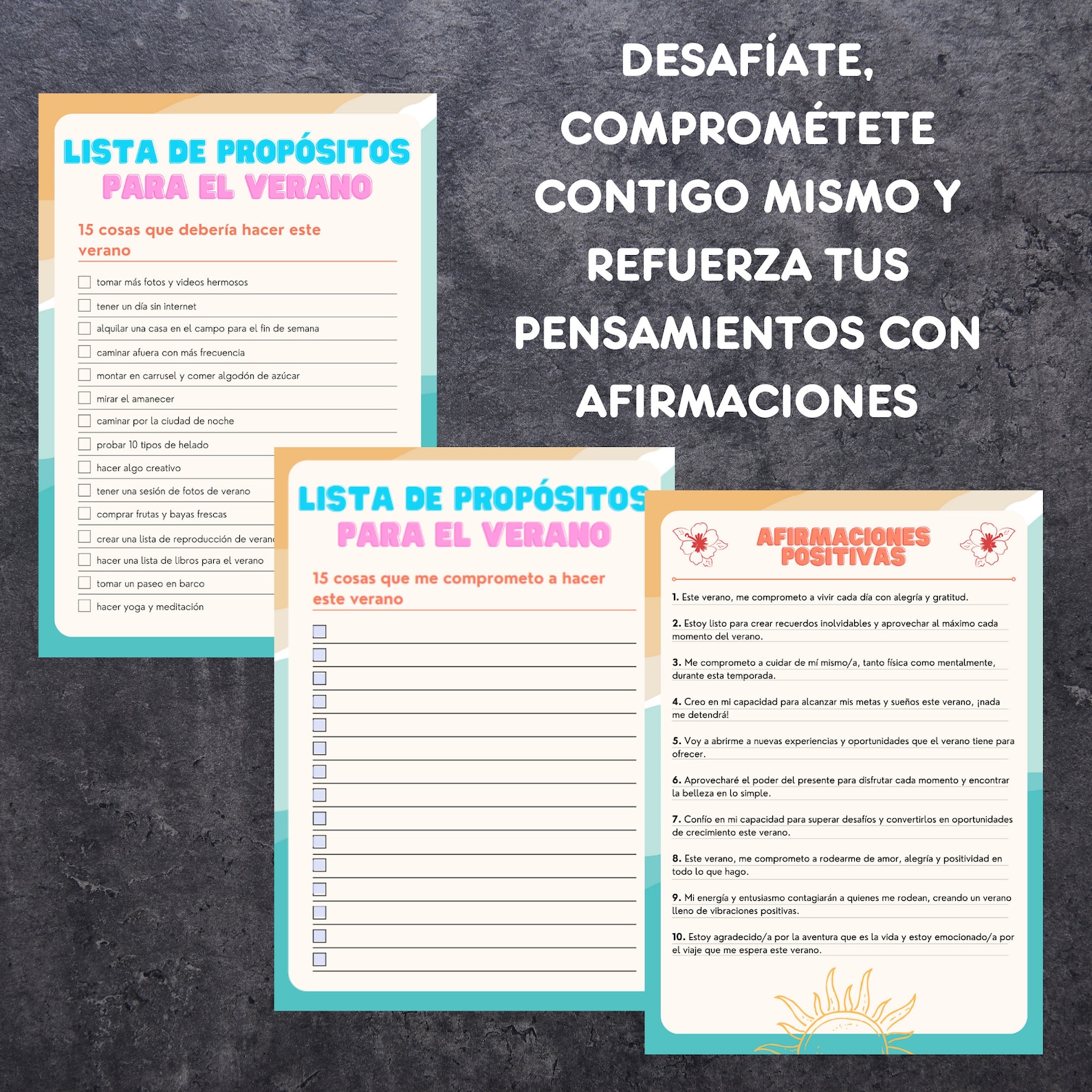 Editable Printable 2024 Summer Planner Spanish, Summer Calendar, Summer ...