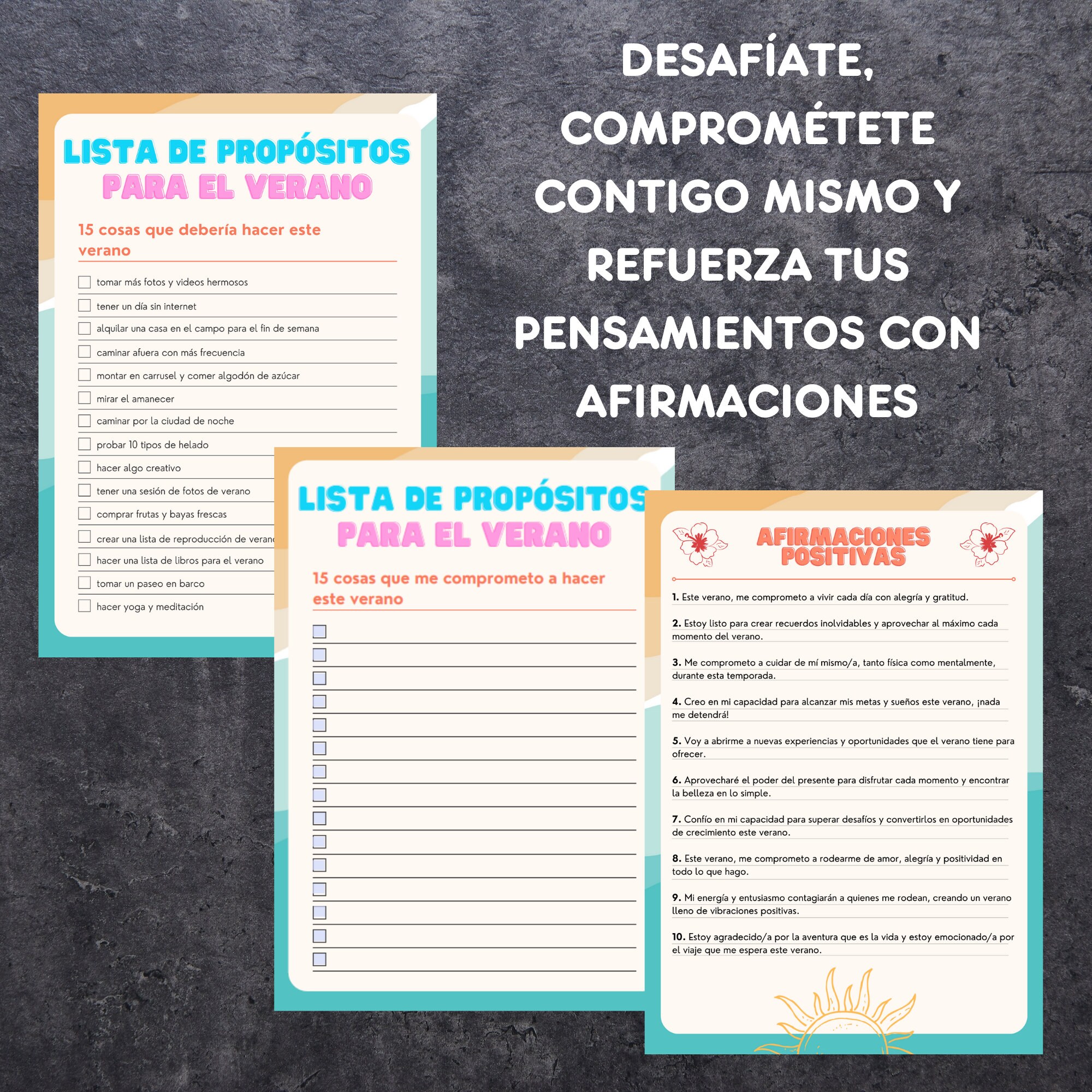 Editable Printable 2024 Summer Planner Spanish, Summer Calendar, Summer ...