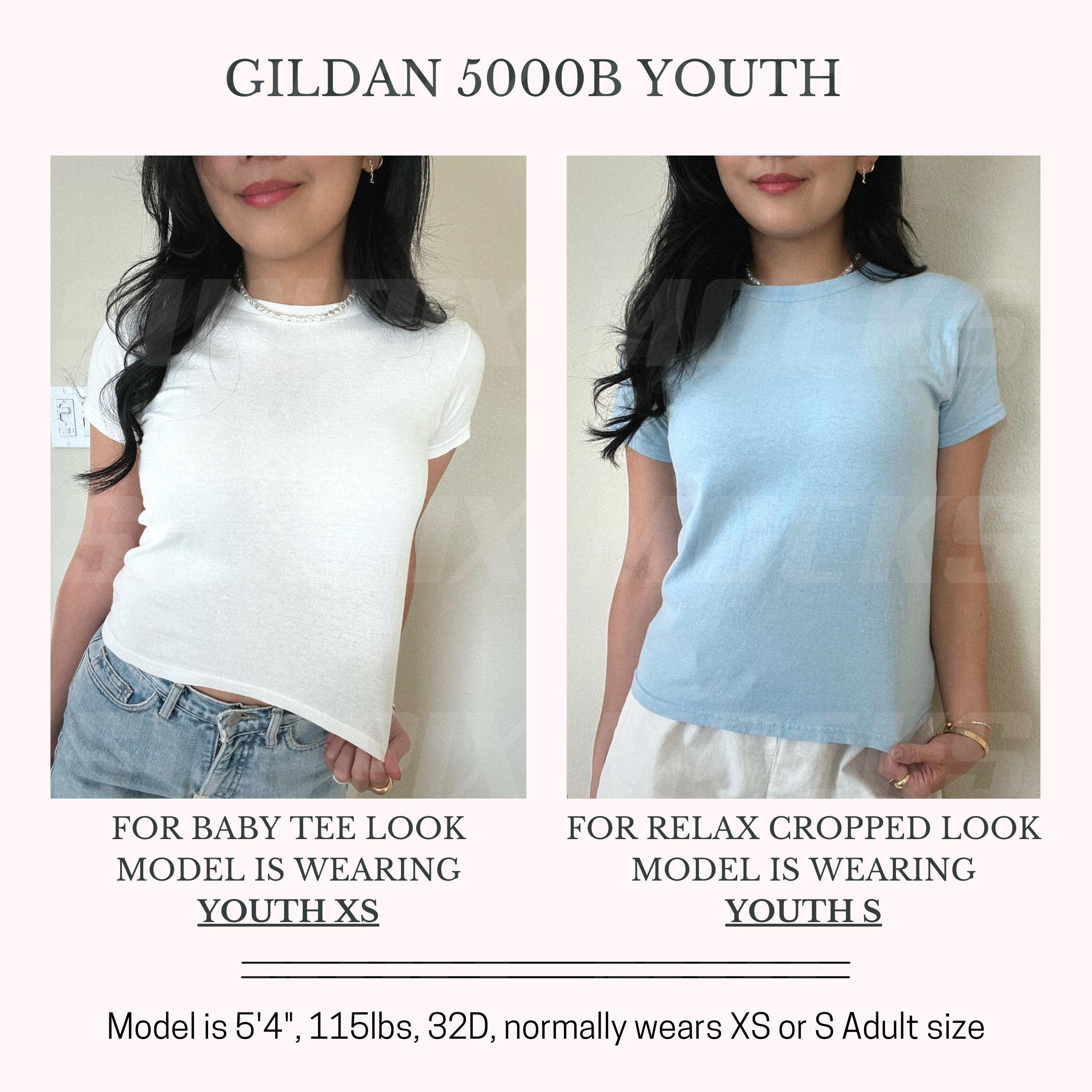 Gildan 5000B Youth Size Comparison Chart Baby Tee Size Chart Gildan ...