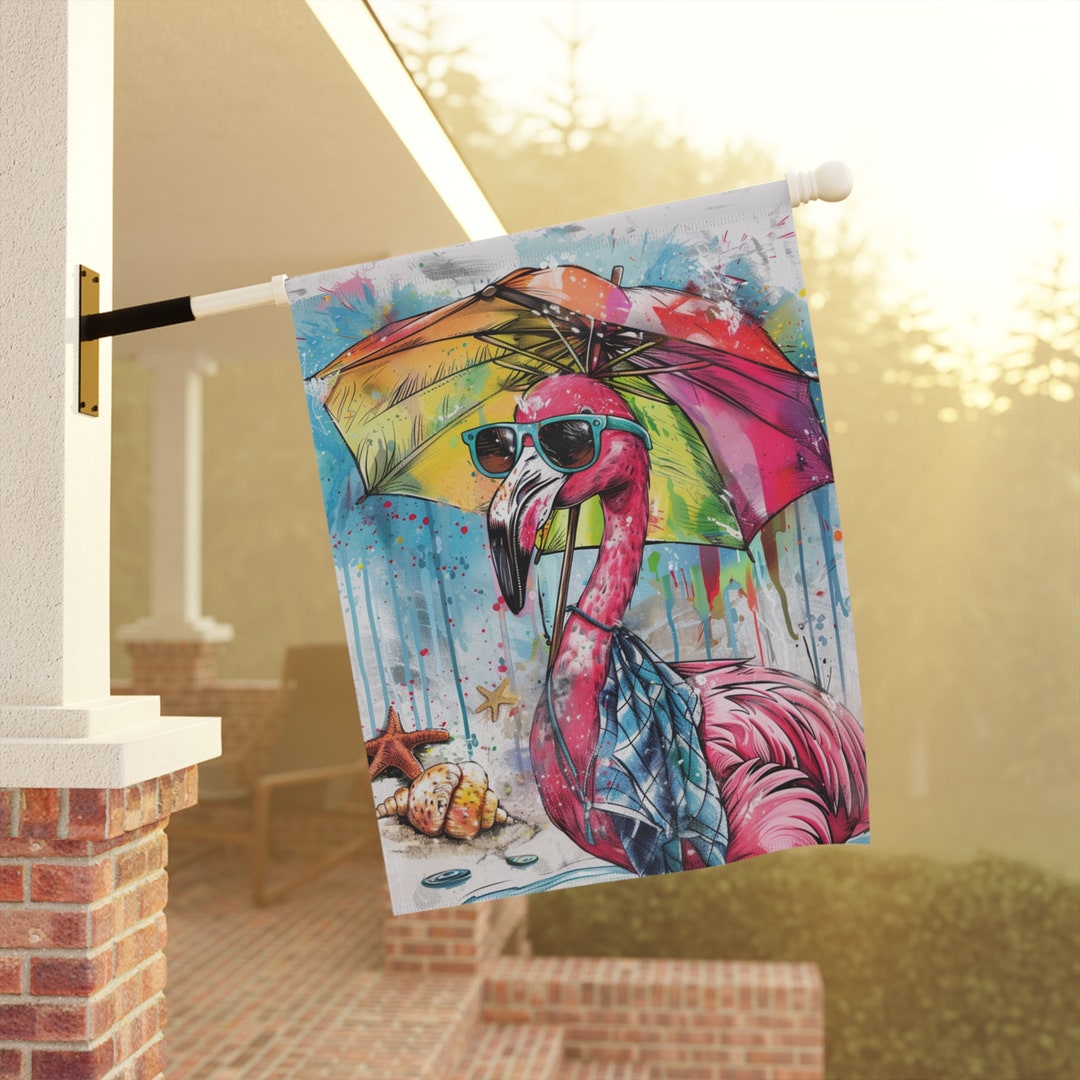 Flamingo Garden & House Flags - Etsy