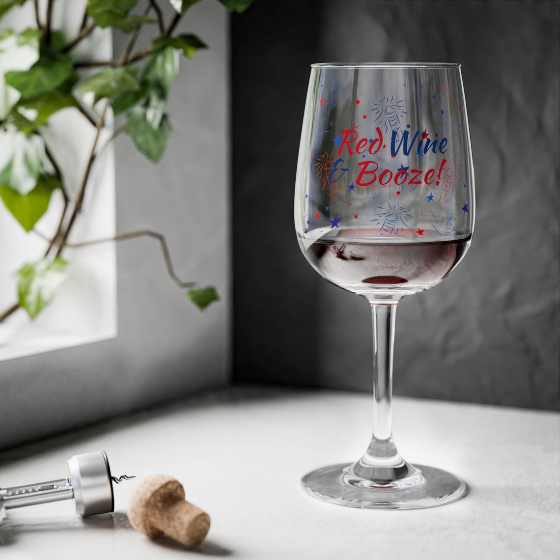 Red Wine & Booze Wine Glass, 12oz - Etsy