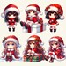 15 Christmas Chibi, Christmas PNG, Christmas PNG Bundle, Chibi Clipart ...