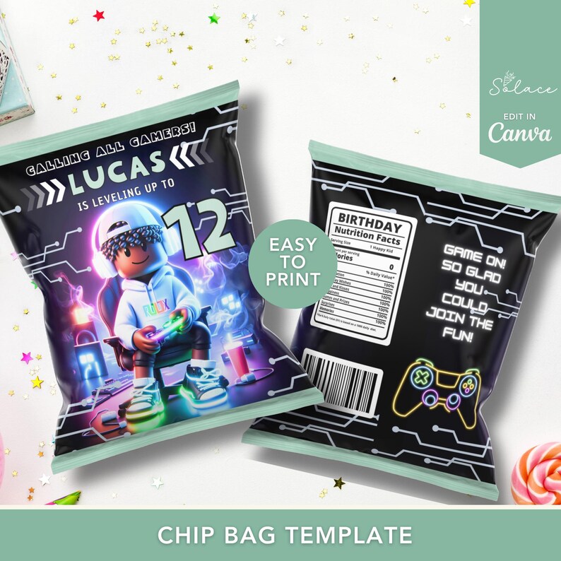 Roblox Party Favors, Roblox Birthday Favor, Gamer Party Favor, Party ...