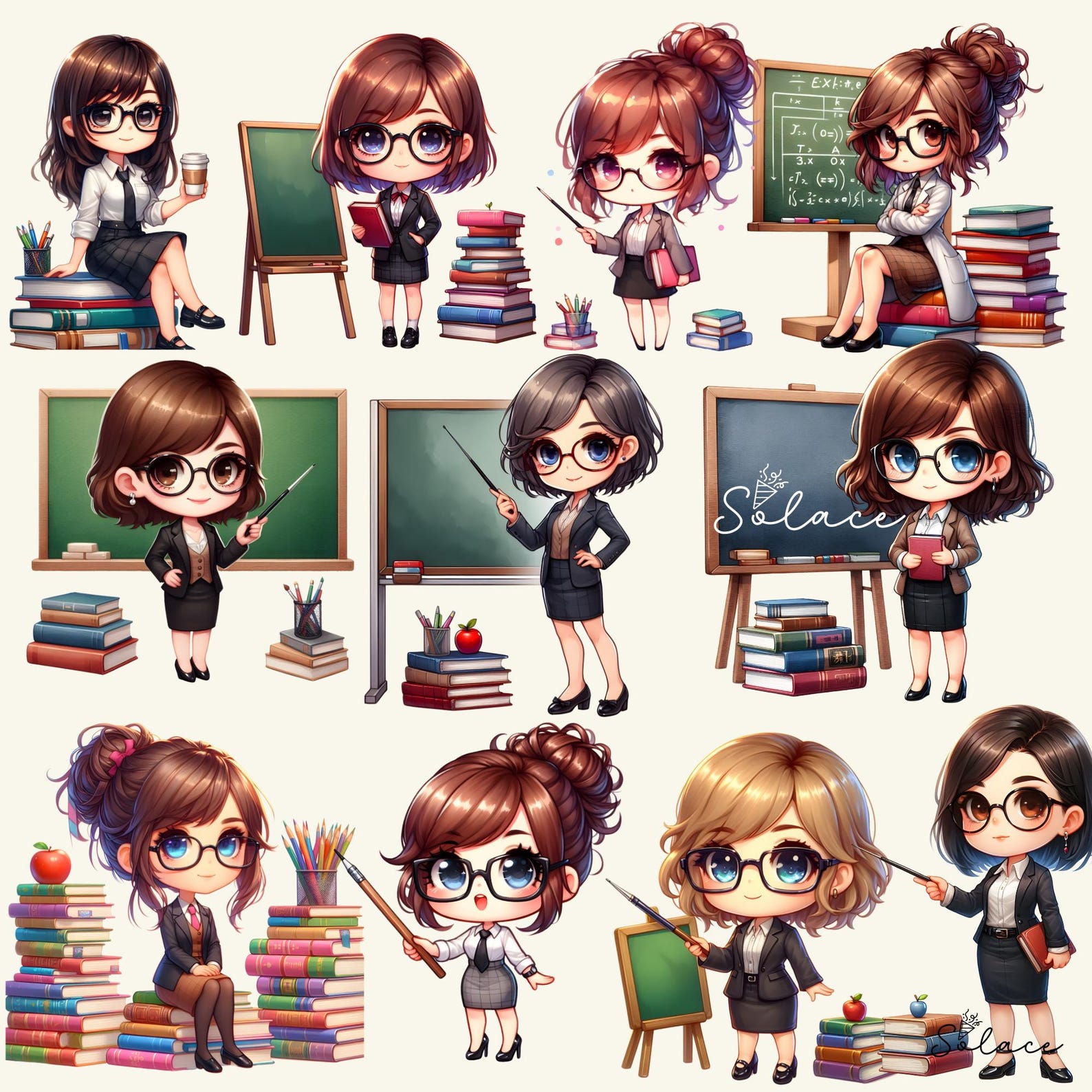 25 Teachers Png, Teachers Day Clipart, Teachers Png Designs, Cute Chibi ...