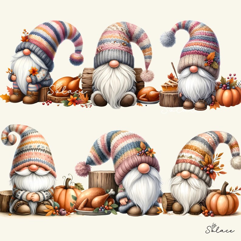 12 Thanksgiving Gnome, Cute Gnome Clipart, Gnomes PNG, Gnomes Shirt ...