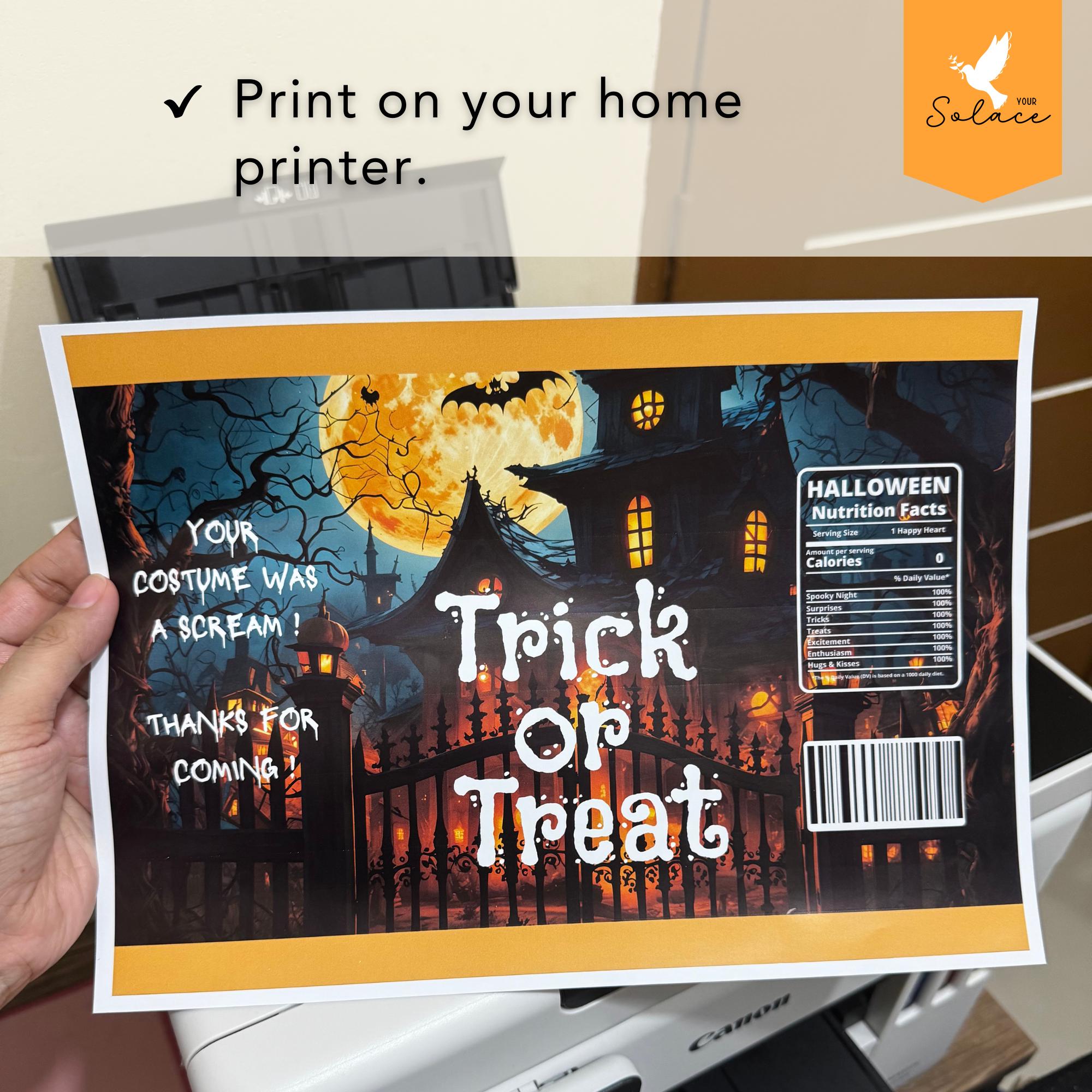 Spooky Halloween Chip Bag Template, Trick or Treat Bags, Halloween ...