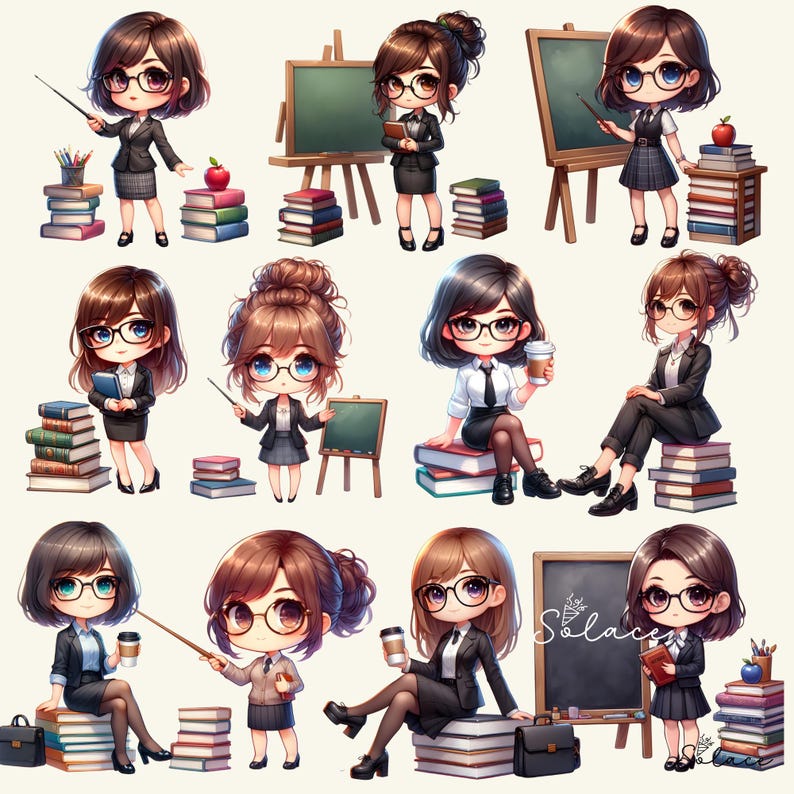 25 Teachers Png, Teachers Day Clipart, Teachers Png Designs, Cute Chibi ...