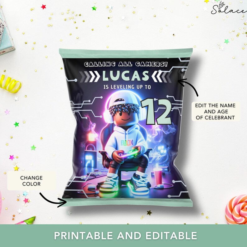 Roblox Party Favors, Roblox Birthday Favor, Gamer Party Favor, Party ...