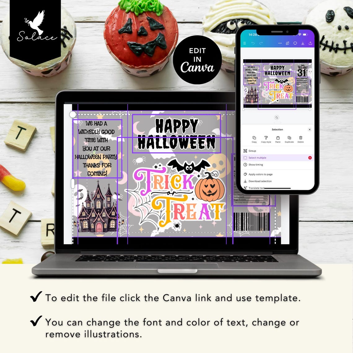 Halloween Chip Bags Template, Spooky Trick or Treat Bags, Halloween ...