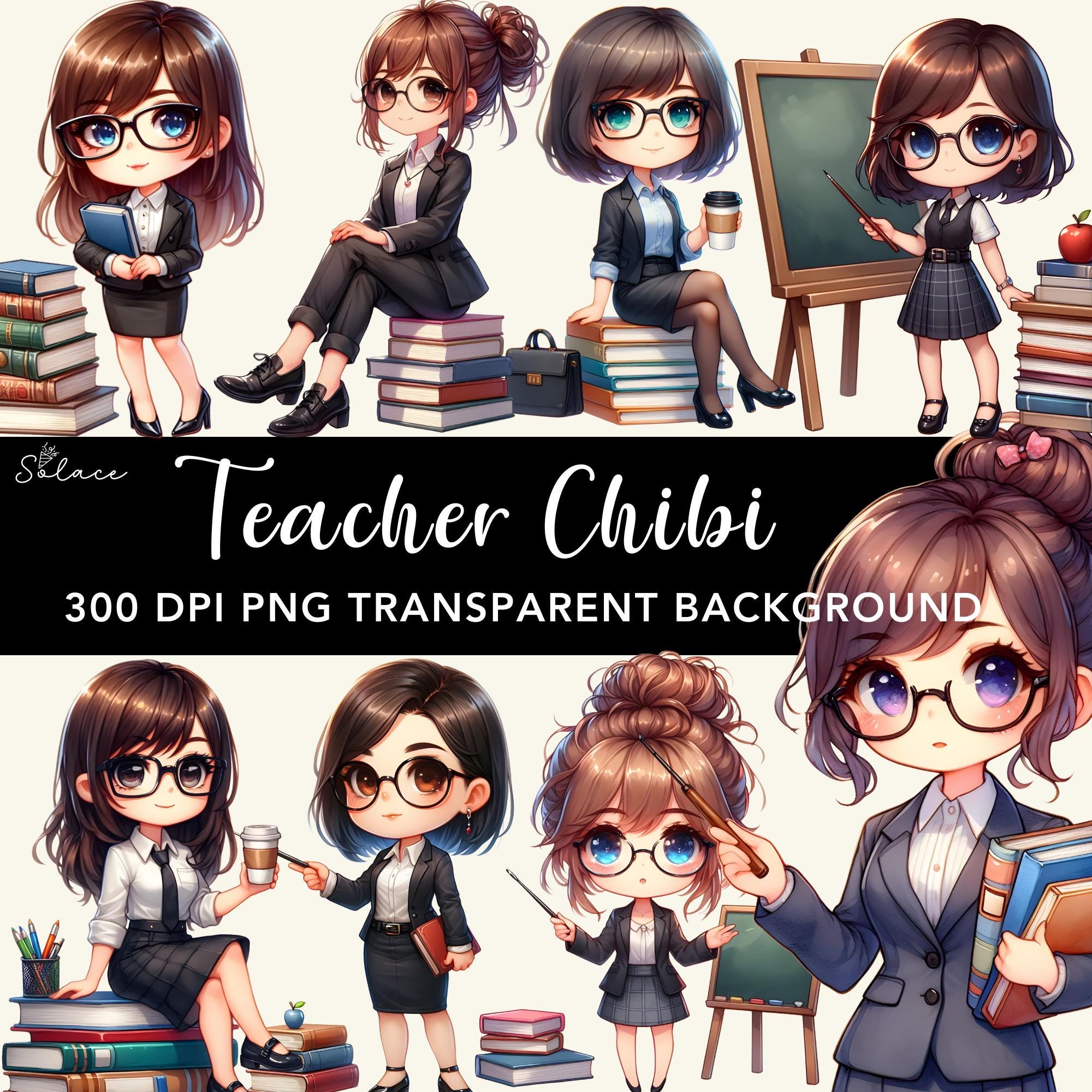 25 Teachers Png, Teachers Day Clipart, Teachers Png Designs, Cute Chibi ...