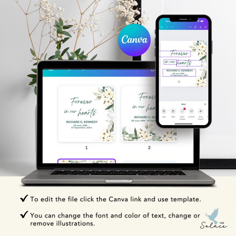 Custom Memorial Candle Label Template, DIY Candle Label Design ...