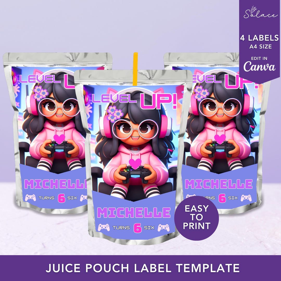 Roblox Party Favors, Roblox Birthday Favors, Juice Pouch Labels, Capri ...