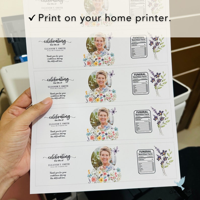 DIY Bottle Wrapper for Memorial and Funeral Water Bottle Label Template ...