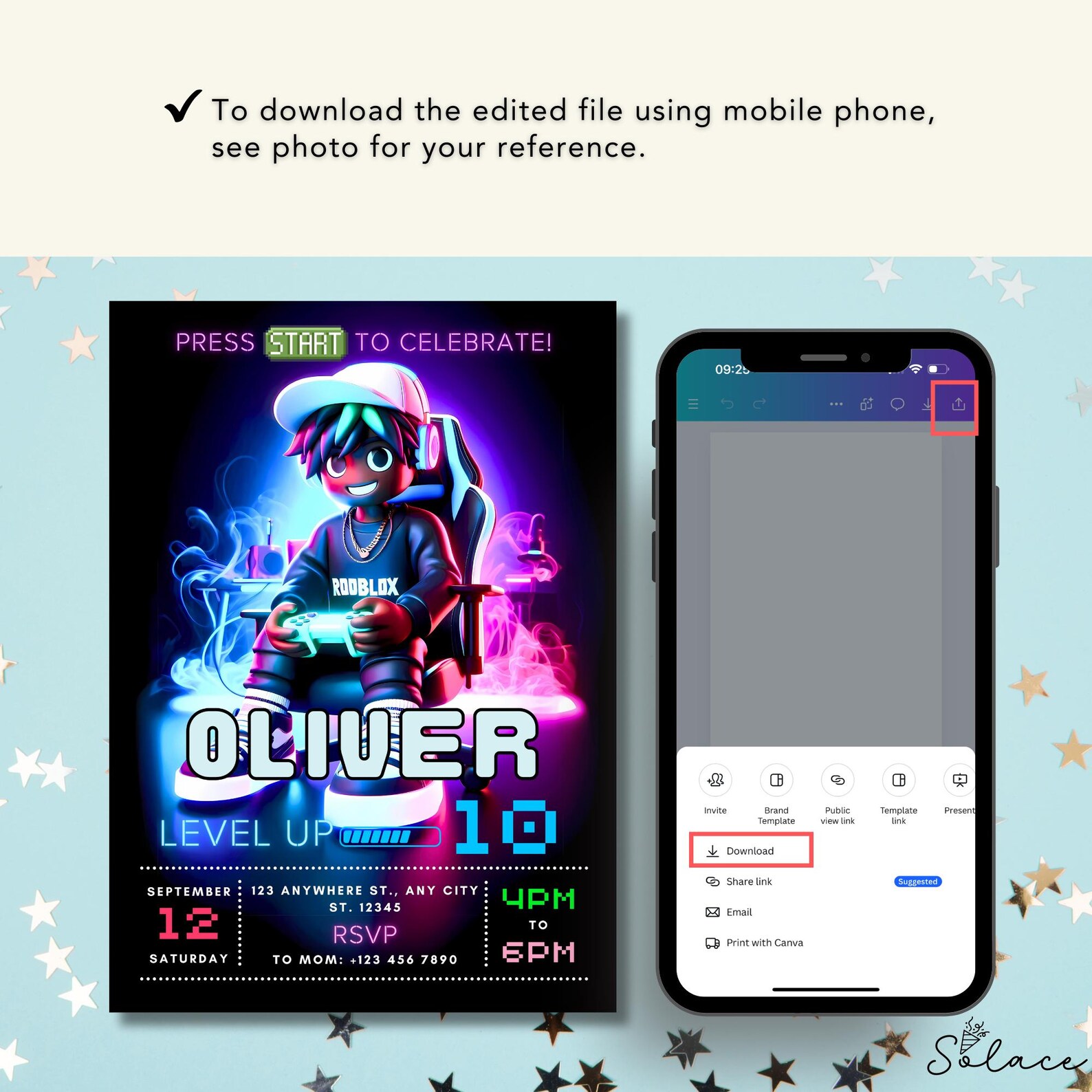 Roblox Invitation, Roblox Invite, Roblox Birthday Invitation, Gamer ...