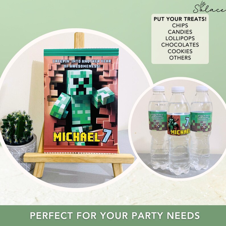 Minecrafter Party Favor, Gamer Party Favors, Birthday Favor for Kids ...