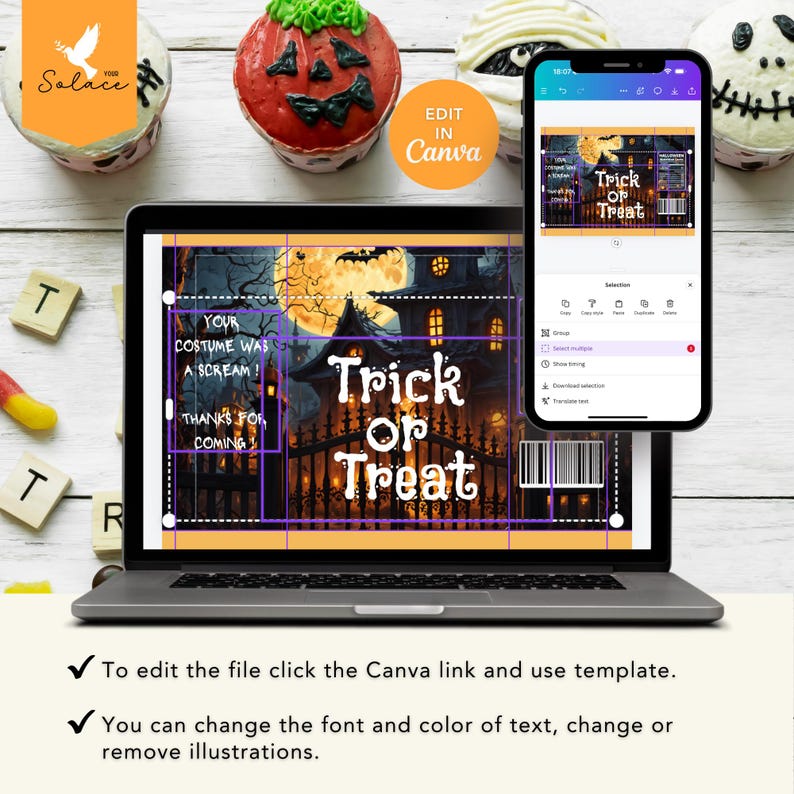 Spooky Halloween Chip Bag Template, Trick or Treat Bags, Halloween ...