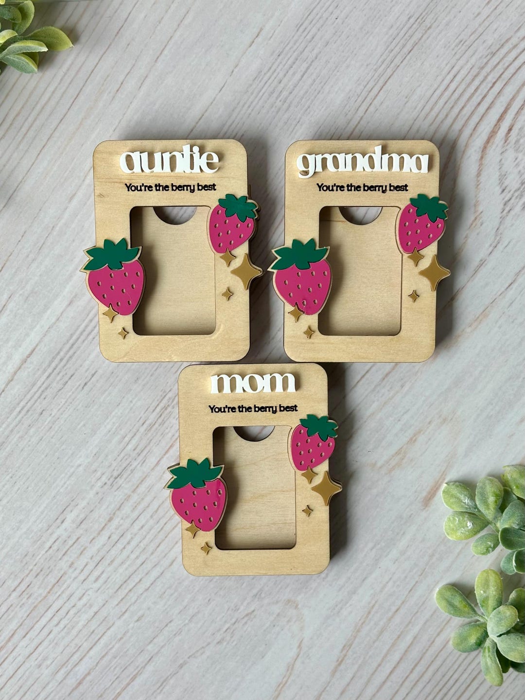 Personalized Photo Fridge Magnet Frame, Baltic Birch, Acrylic Accents ...