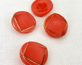 Red Glass Buttons - Etsy