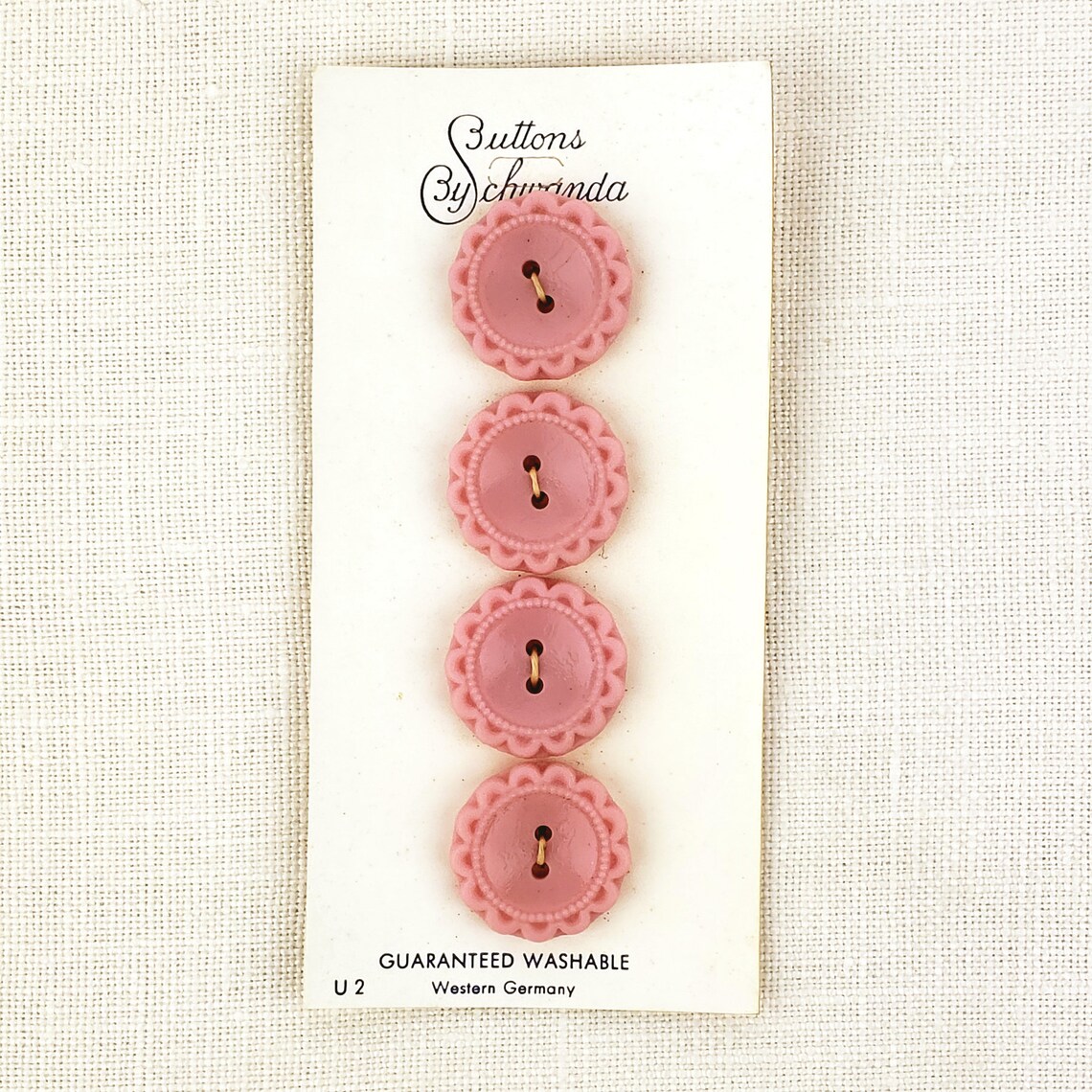 Sewing Buttons 3/4" (19 Mm) Pink Glass Two Hole Sew-through Vintage - Etsy