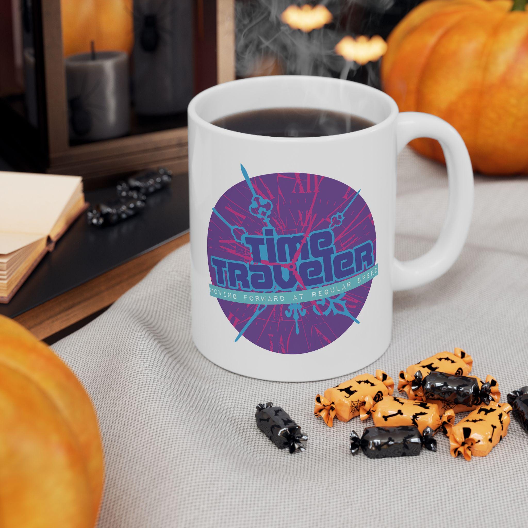 TIME TRAVELER Moving Forward at Regular Speed White Ceramic Mug 11oz ...