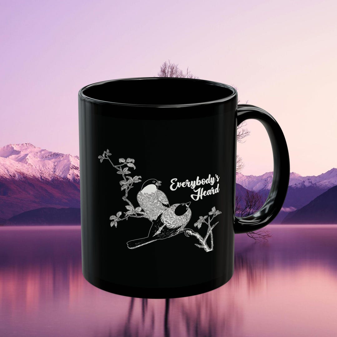 Everybody's Heard Birds Black Ceramic Mug 11oz - Bird Watcher, Nature ...