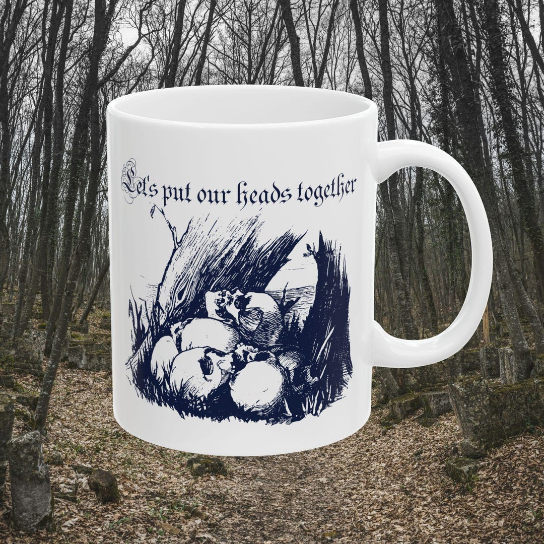 Let's Put Our Heads Together White Ceramic Mug 11oz - Gothic, Spooky ...