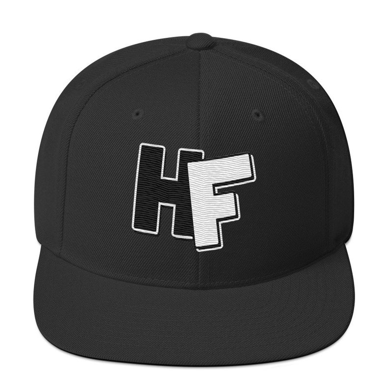 Black Snapback Hat Gamer Acronyms hf Have Fun Funny Logo Design in ...