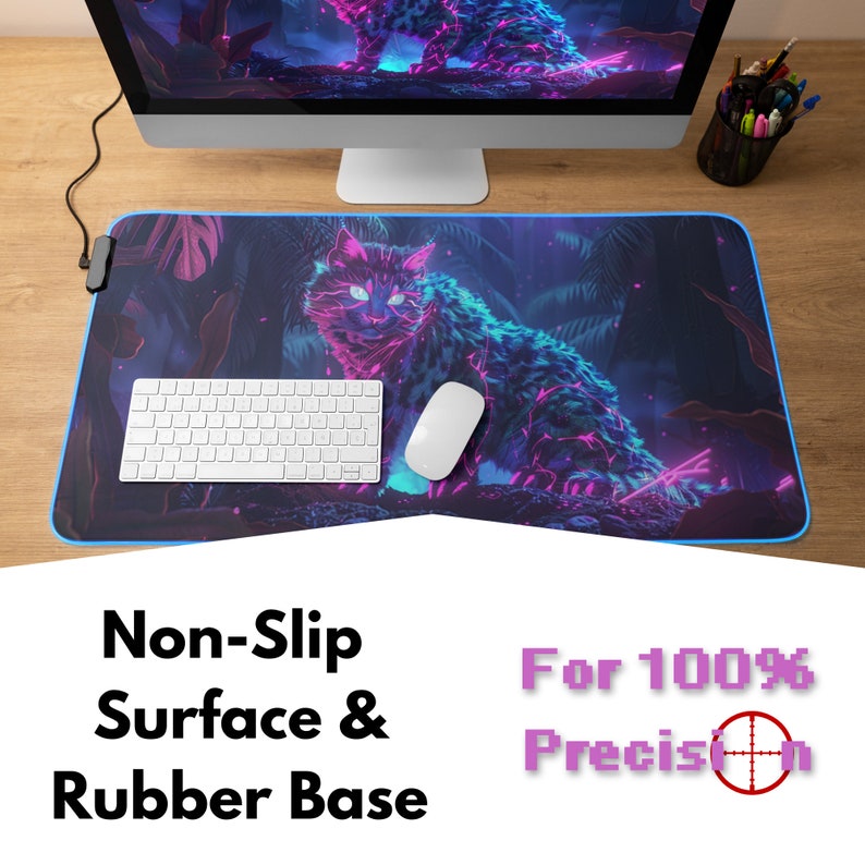 XXL Mouse Pad AI Art Synthwave Gamer Accessory Gaming Stuff With ...