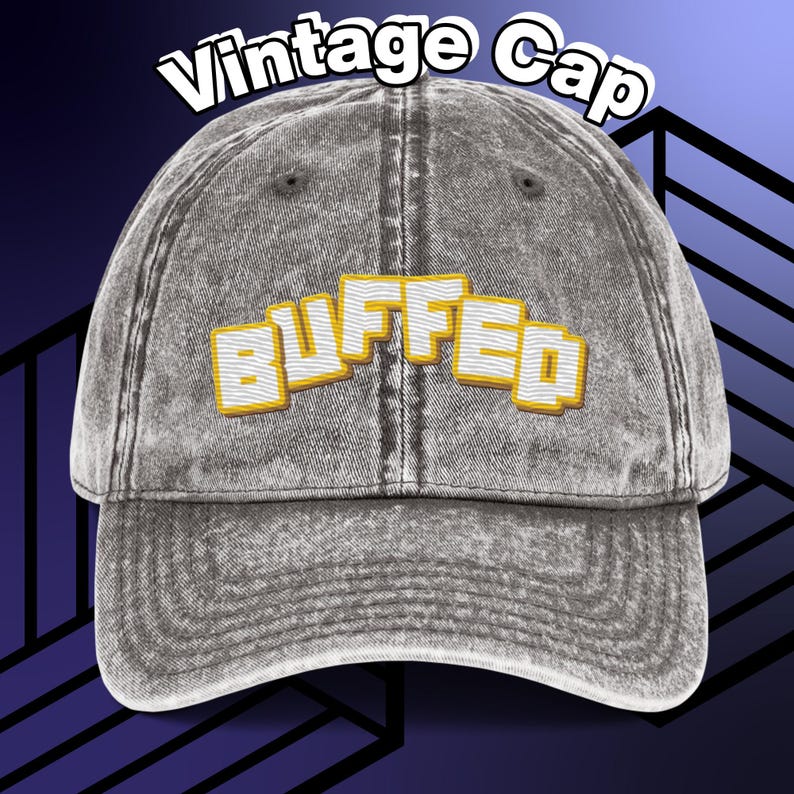 Gamer Dad Hat – "buffed" Golden Pixel Embroidery, Cotton Corduroy - Etsy