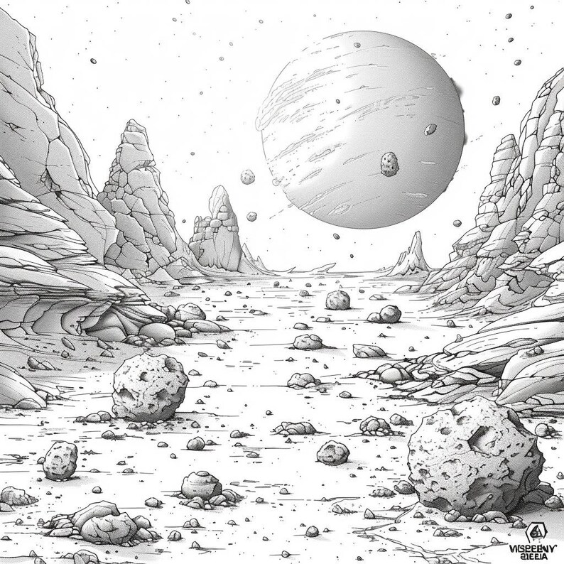 100 Pages Solar Eclipse Space Coloring Book, Digital PDF Activity for ...