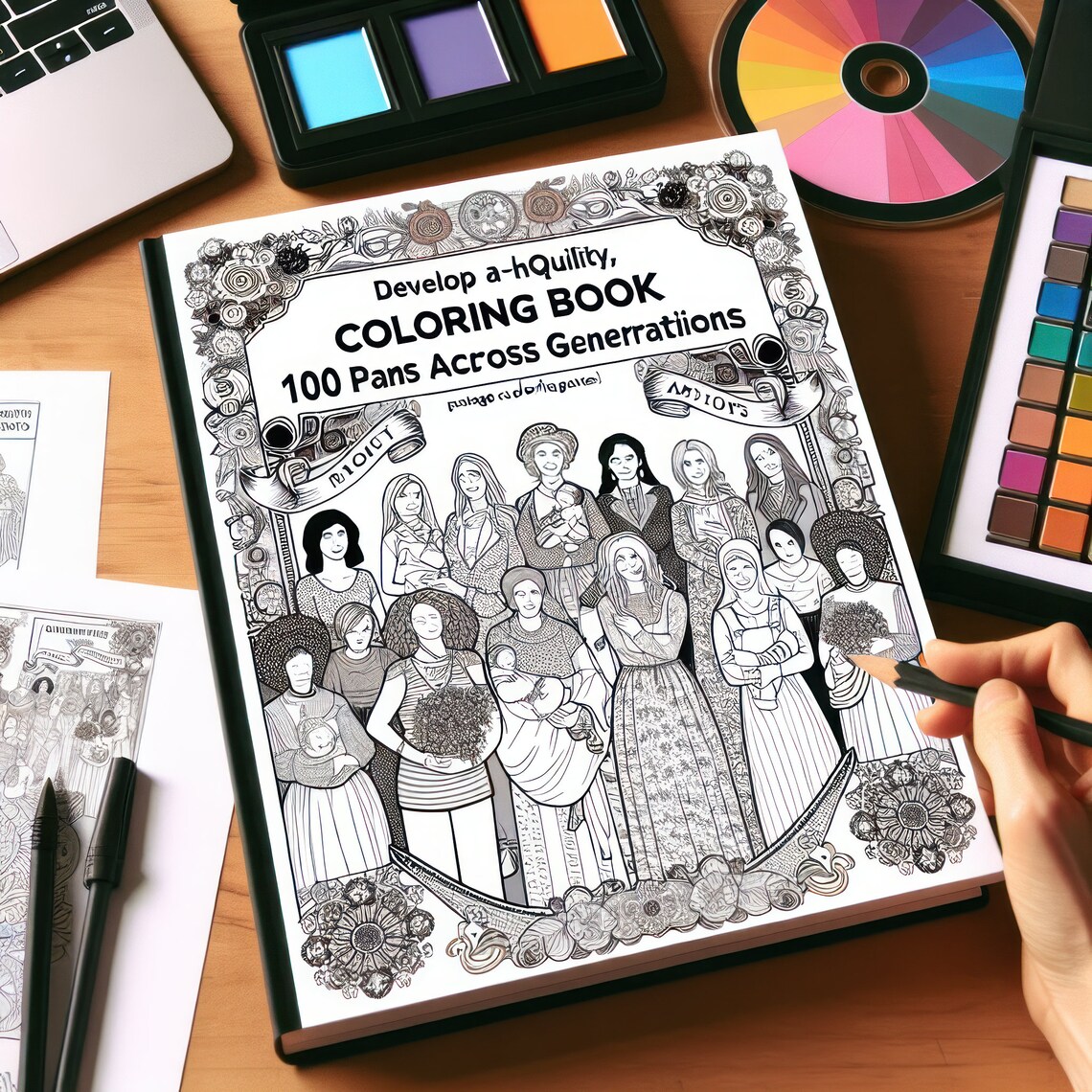 100 Printable Coloring Book Generational Moms, Family Portraits ...