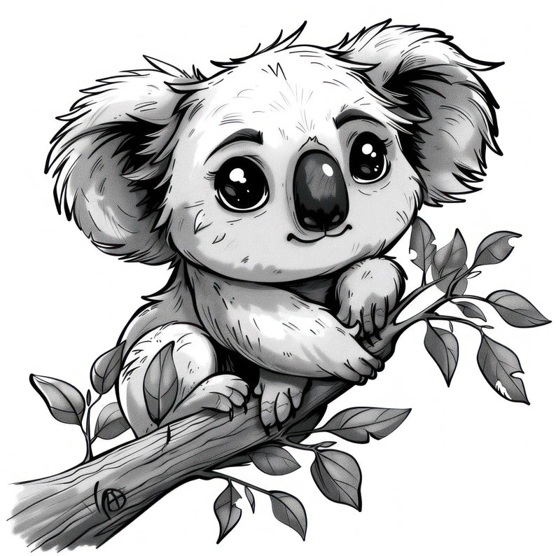 100 Printable Kawaii Animals Coloring Book Cute Wildlife and Pets PDF ...