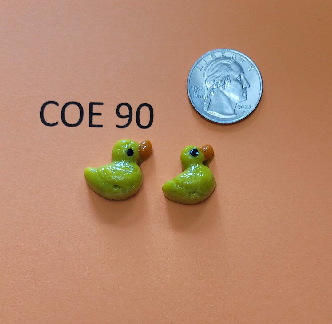 COE 90 Small Rubber Ducky / 2 Pieces/ Freeze and Fuse Bullseye Glass - Etsy