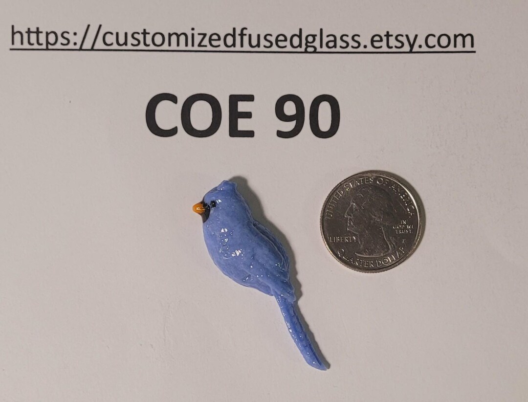 COE90 Blue Jay Bird / Bullseye Freeze and Fuse - Etsy
