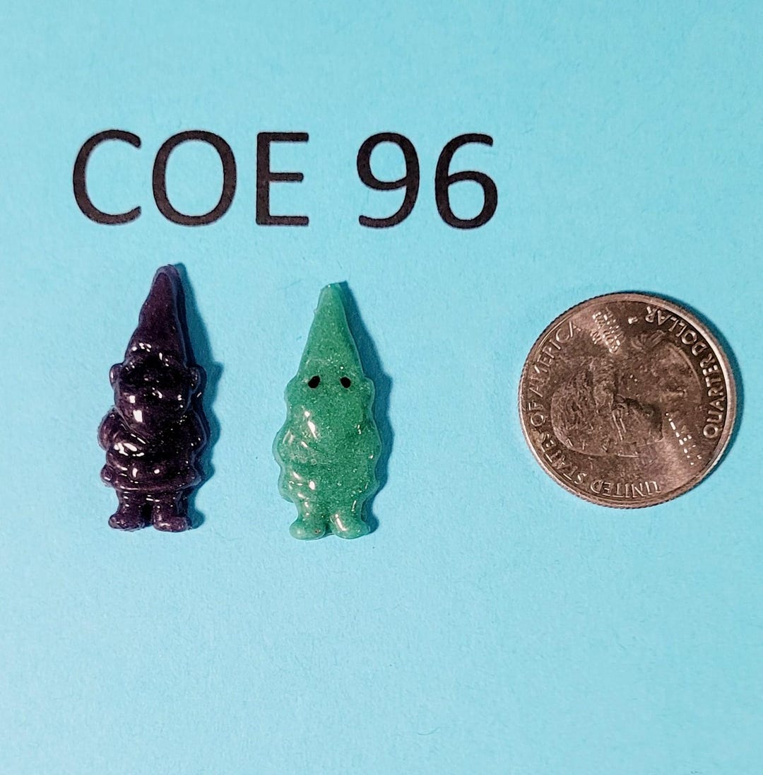 COE 96 Tiny Garden Gnomes/ Pair/ Freeze and Fuse Oceanside Glass - Etsy