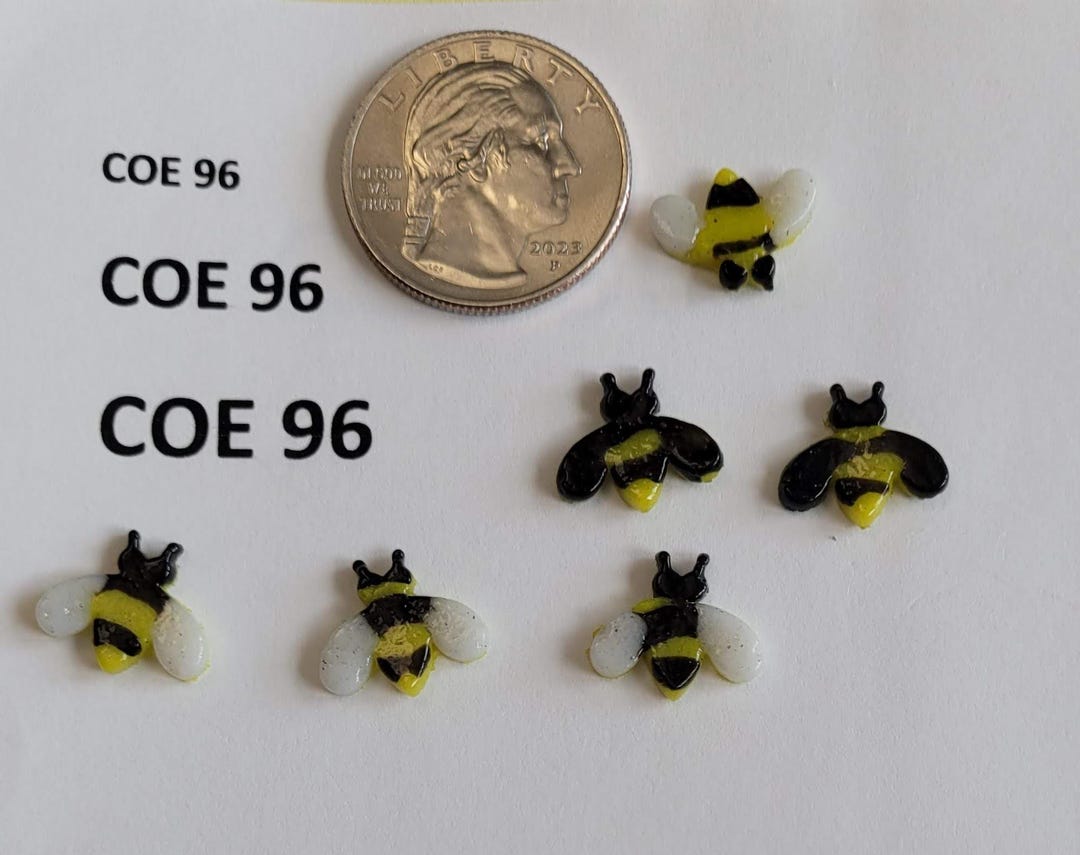 COE 96 Bees / 6 Pieces / Freeze and Fuse Oceanside Glass - Etsy