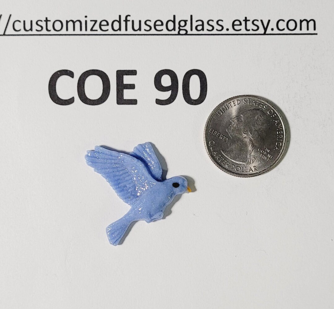 COE 90 Blue Bird Flying/ Freeze and Fuse Bullseye Glass - Etsy
