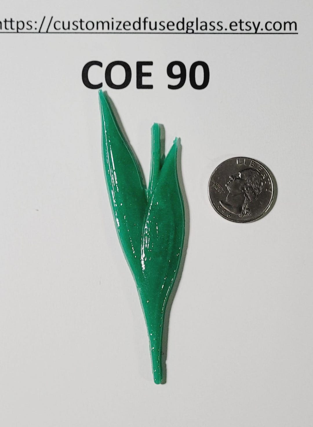 COE 90 Green Stem and Leaves / Freeze and Fuse Bullseye Glass - Etsy