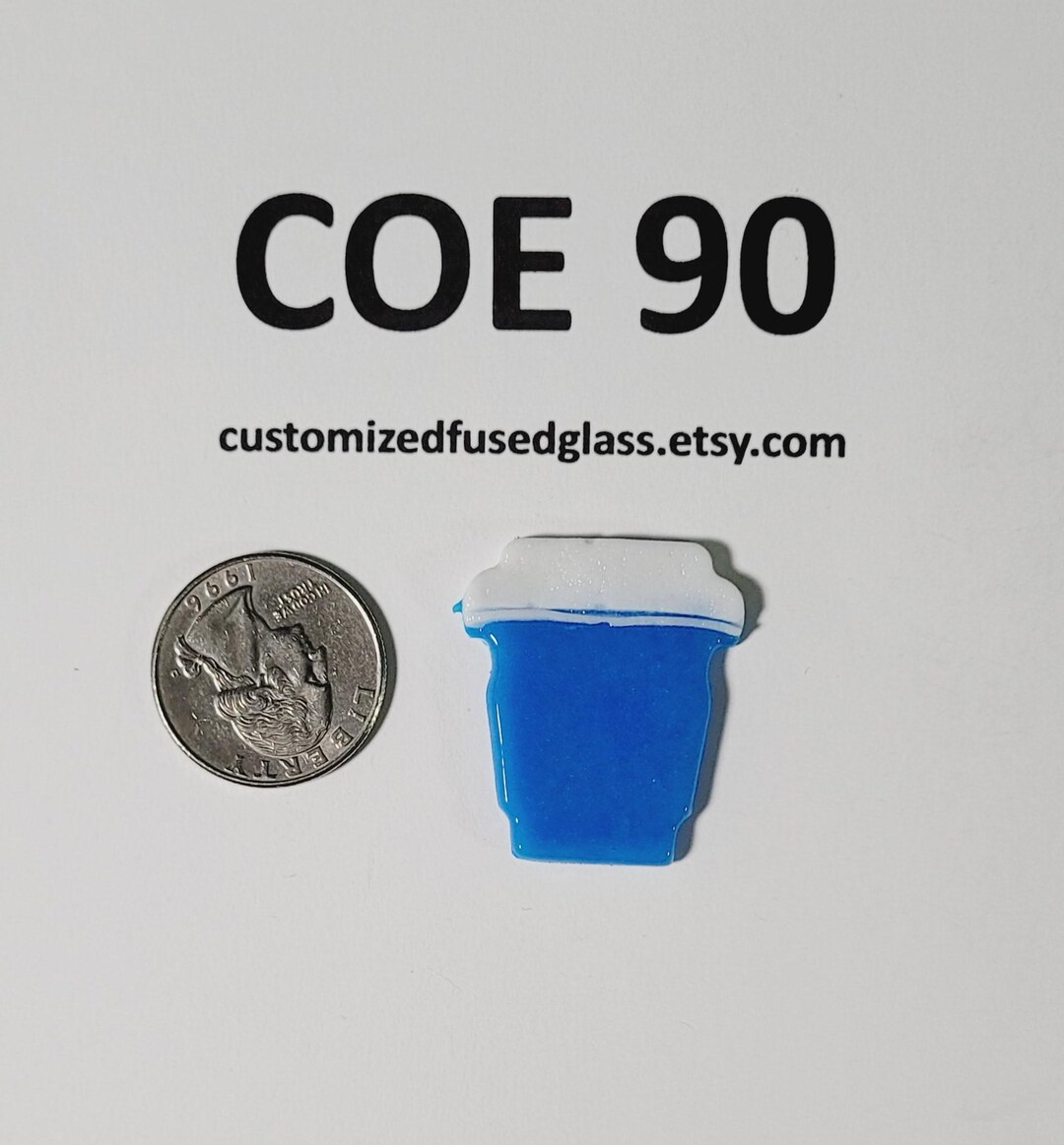 COE 90 Coffee Cup With Heart/ Freeze and Fuse Bullseye Glass - Etsy