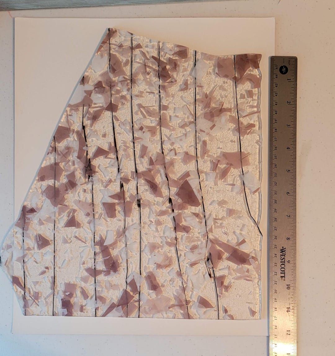 COE 96 /large Pink Floral Confetti Glass/ Fused Glass - Etsy